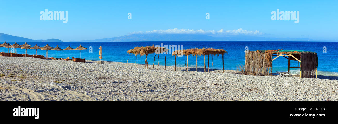 Summer morning Pulebardha beach (Albania Stock Photo - Alamy