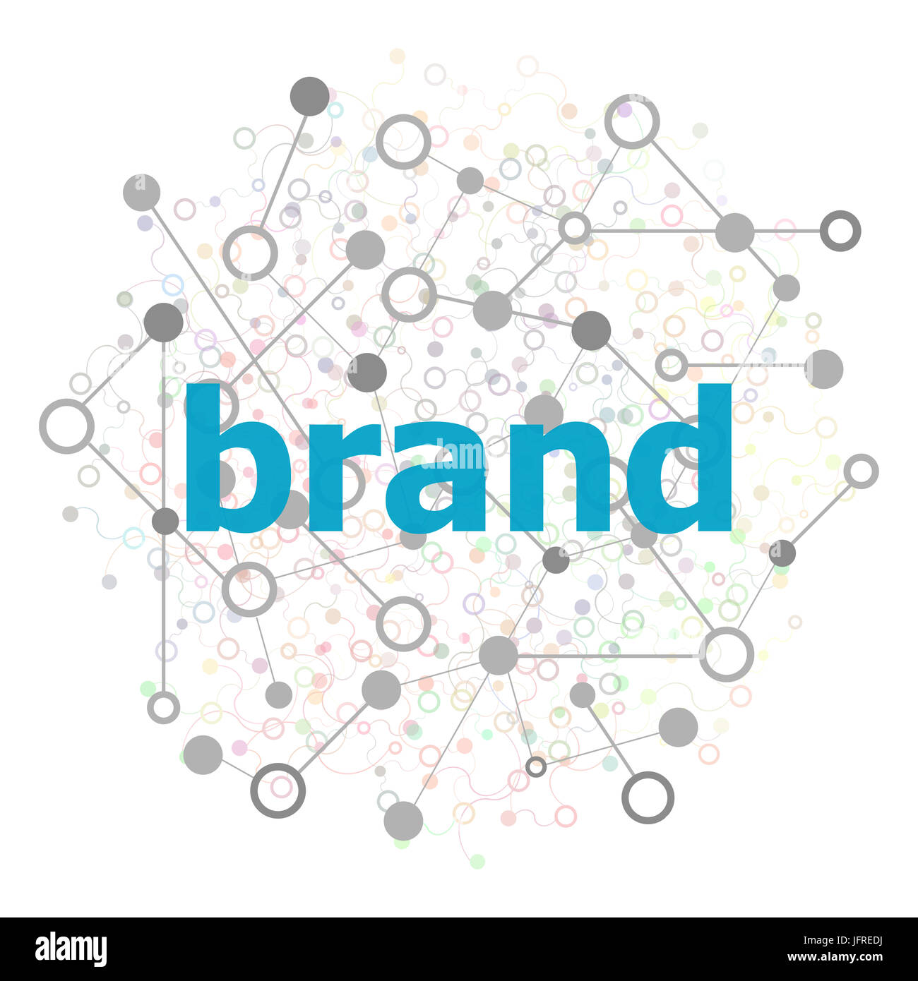 Text Brand. Advertising concept. Connecting dots and lines Stock Photo ...