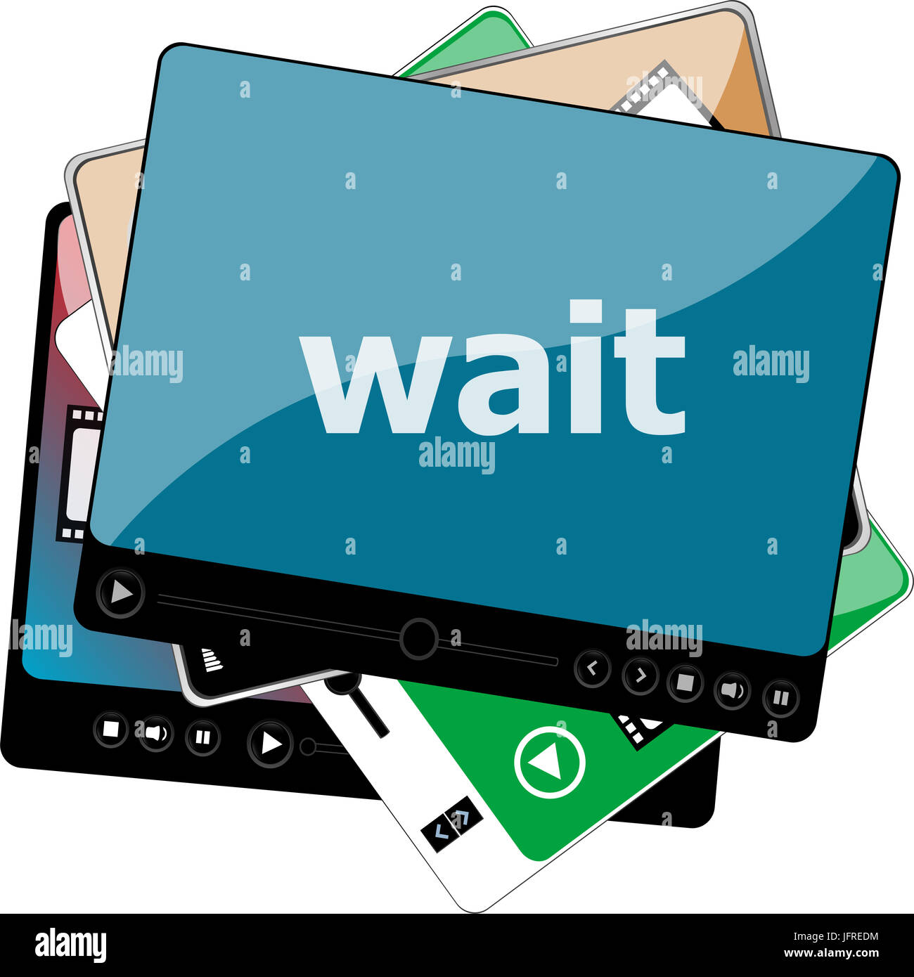 Video media player for web with text wait Stock Photo - Alamy