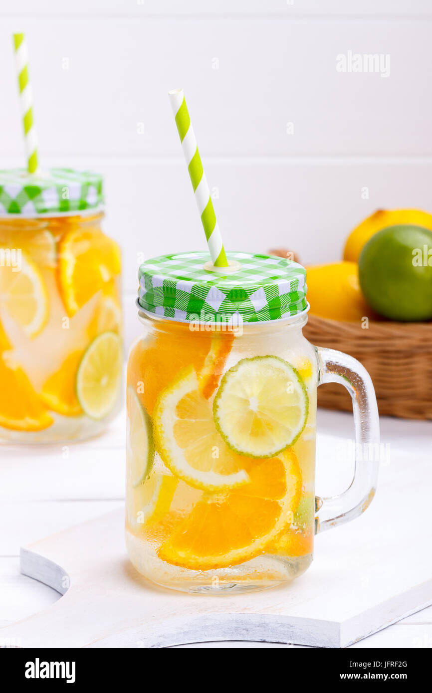 Detox fruit infused water Stock Photo - Alamy