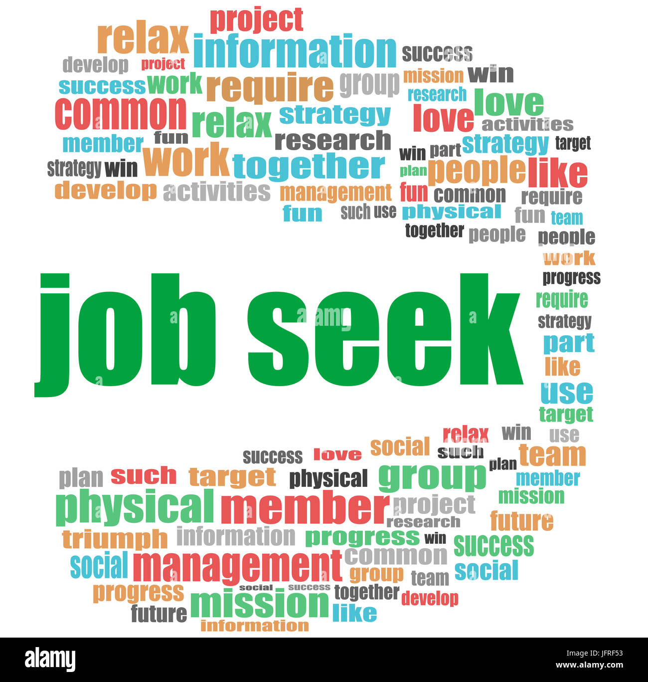 job seek words. Business concept . Word cloud collage Stock Photo - Alamy