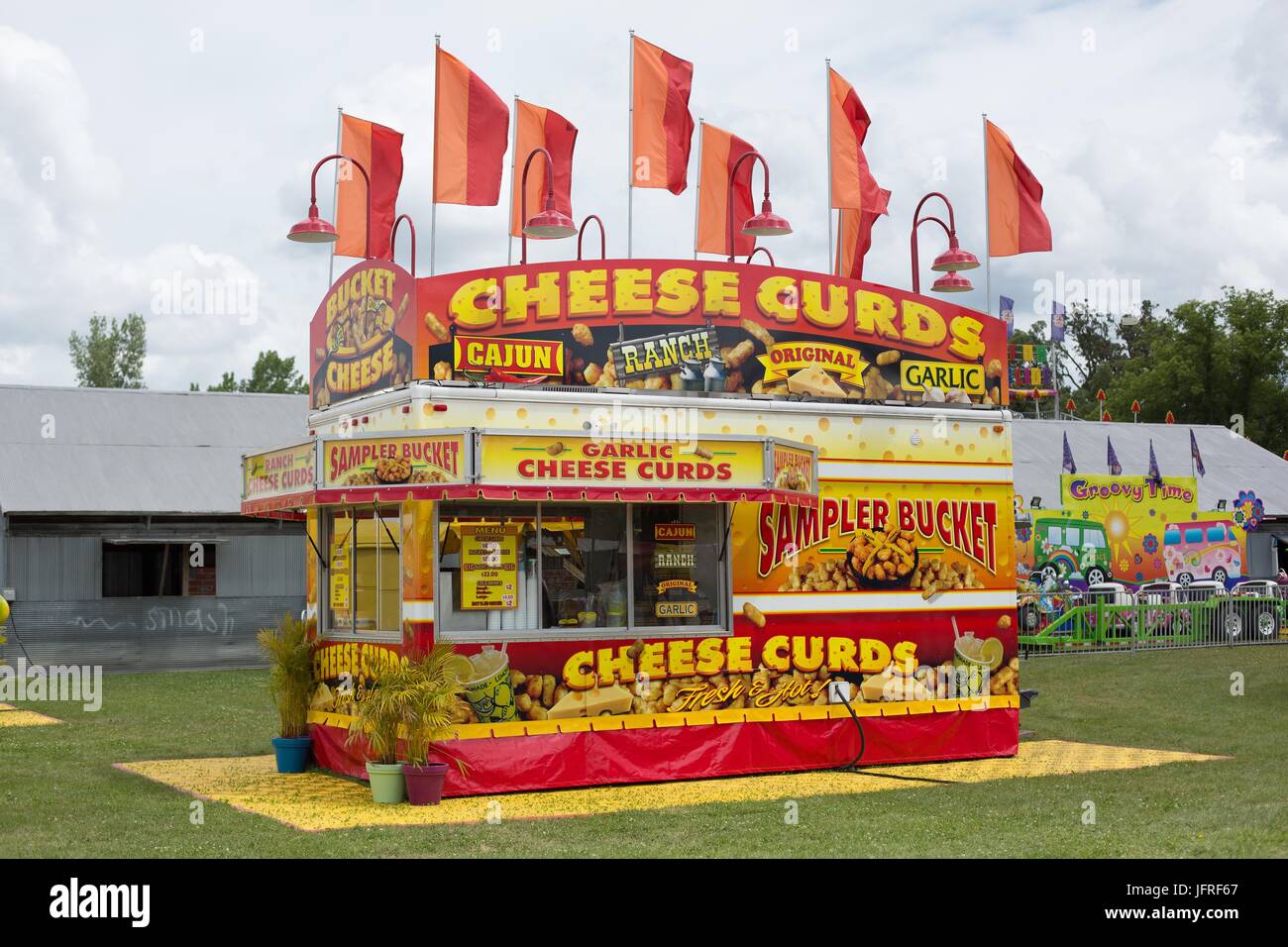 A cheese curds stand at the Cannon Valley Fair in Cannon Falls, MN, USA ...