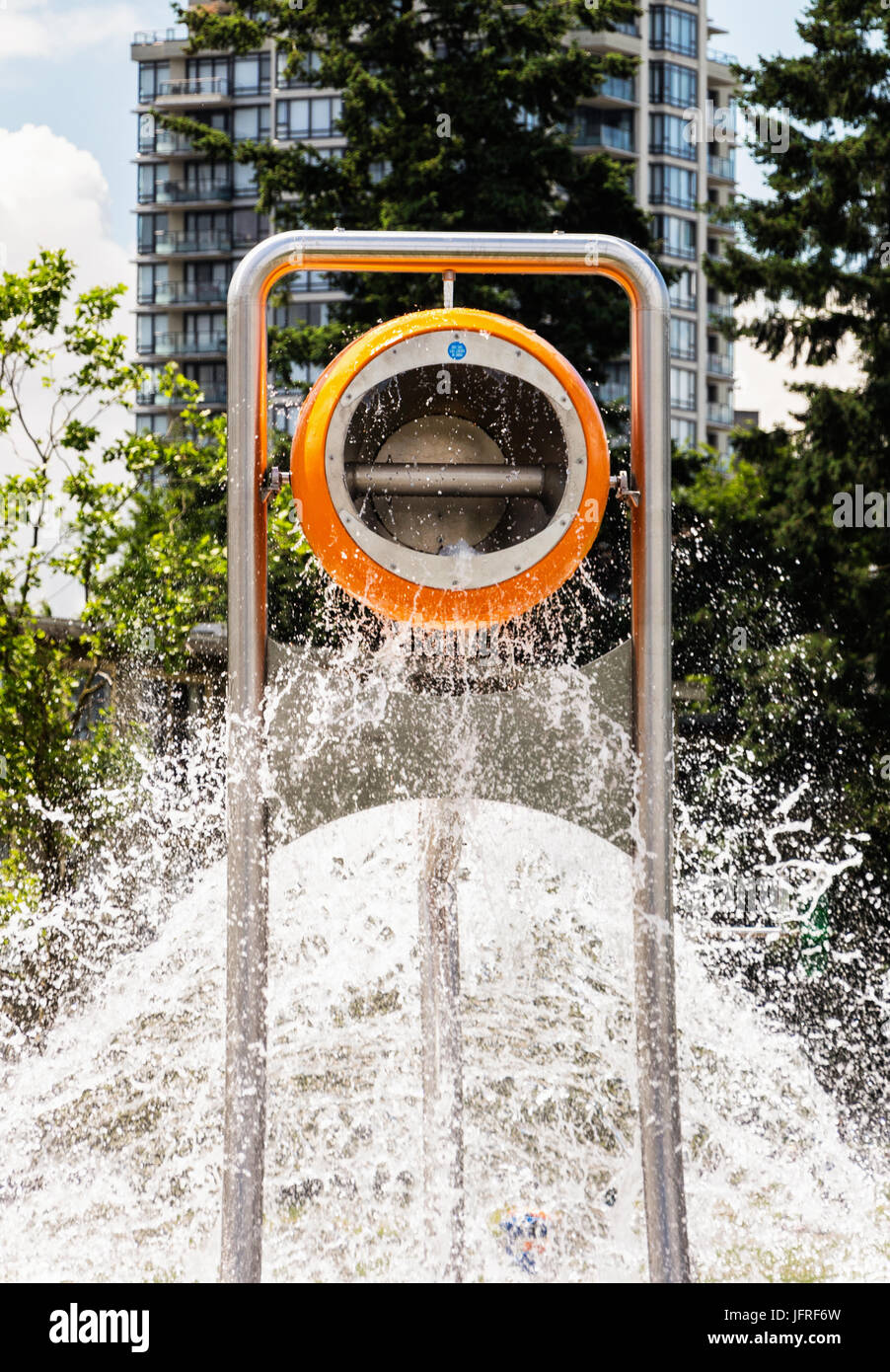 Giant water park splash bucket 2 Stock Photo - Alamy