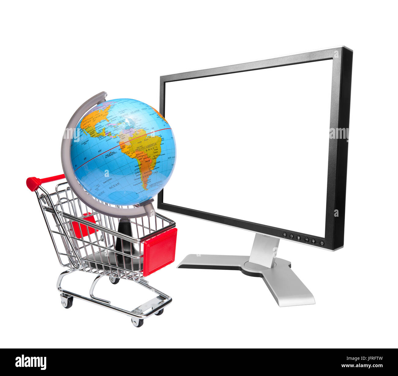 White computer monitor shopping basket hi-res stock photography and ...