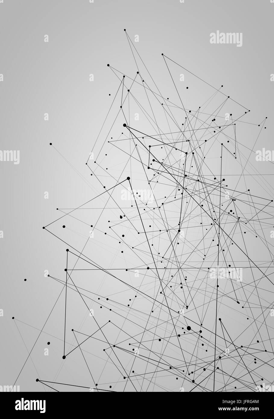 Abstract connected dots communication network on space background ...