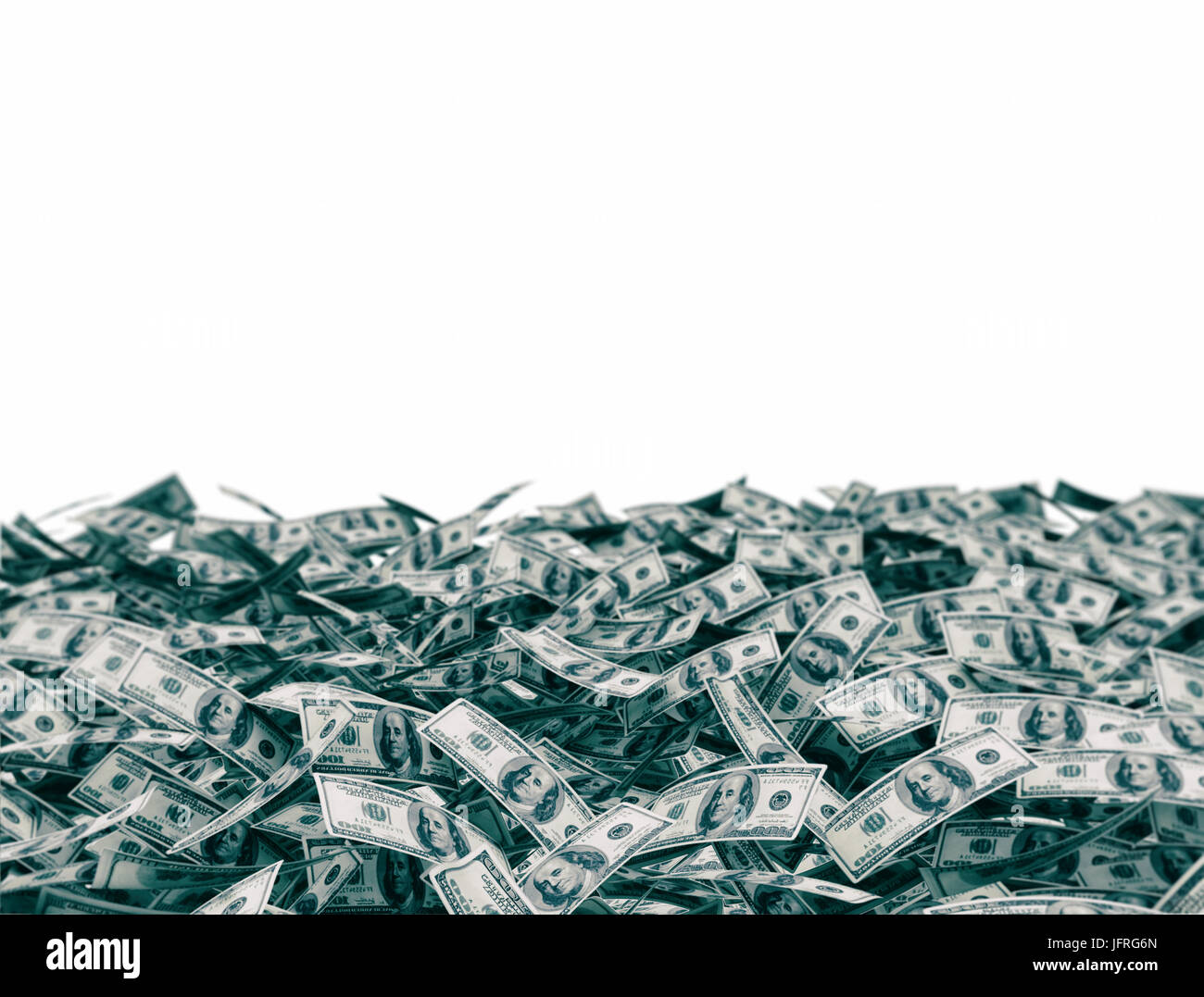 100 dollars on the ground isolated on white background Stock Photo - Alamy