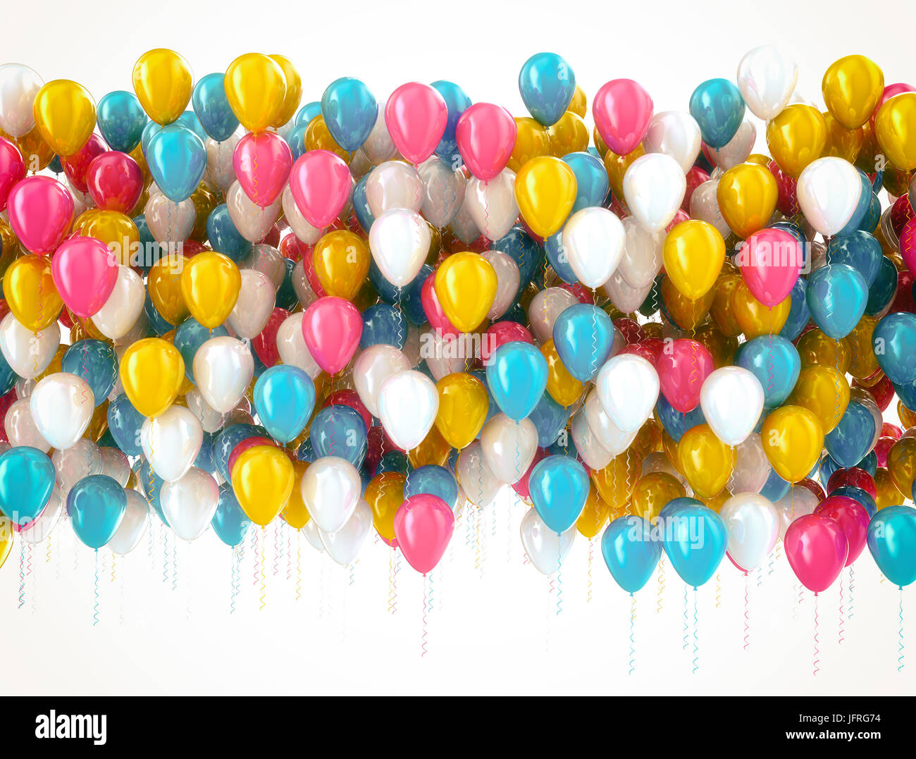 Multi color balloons isolated on white Stock Photo - Alamy