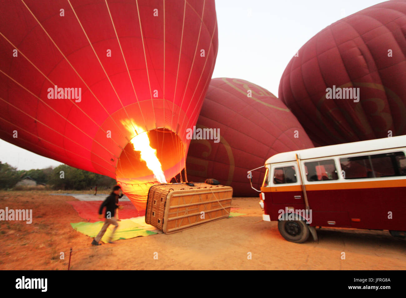 Balloon flight in Bagan, Myanmar Stock Photo - Alamy