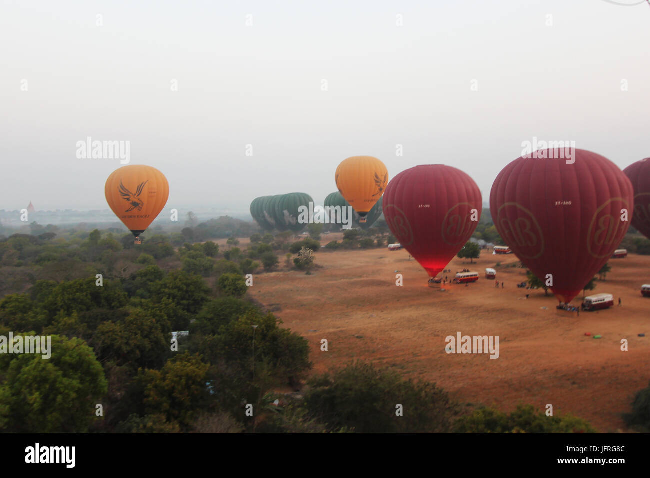 Balloon flight in Bagan, Myanmar Stock Photo - Alamy