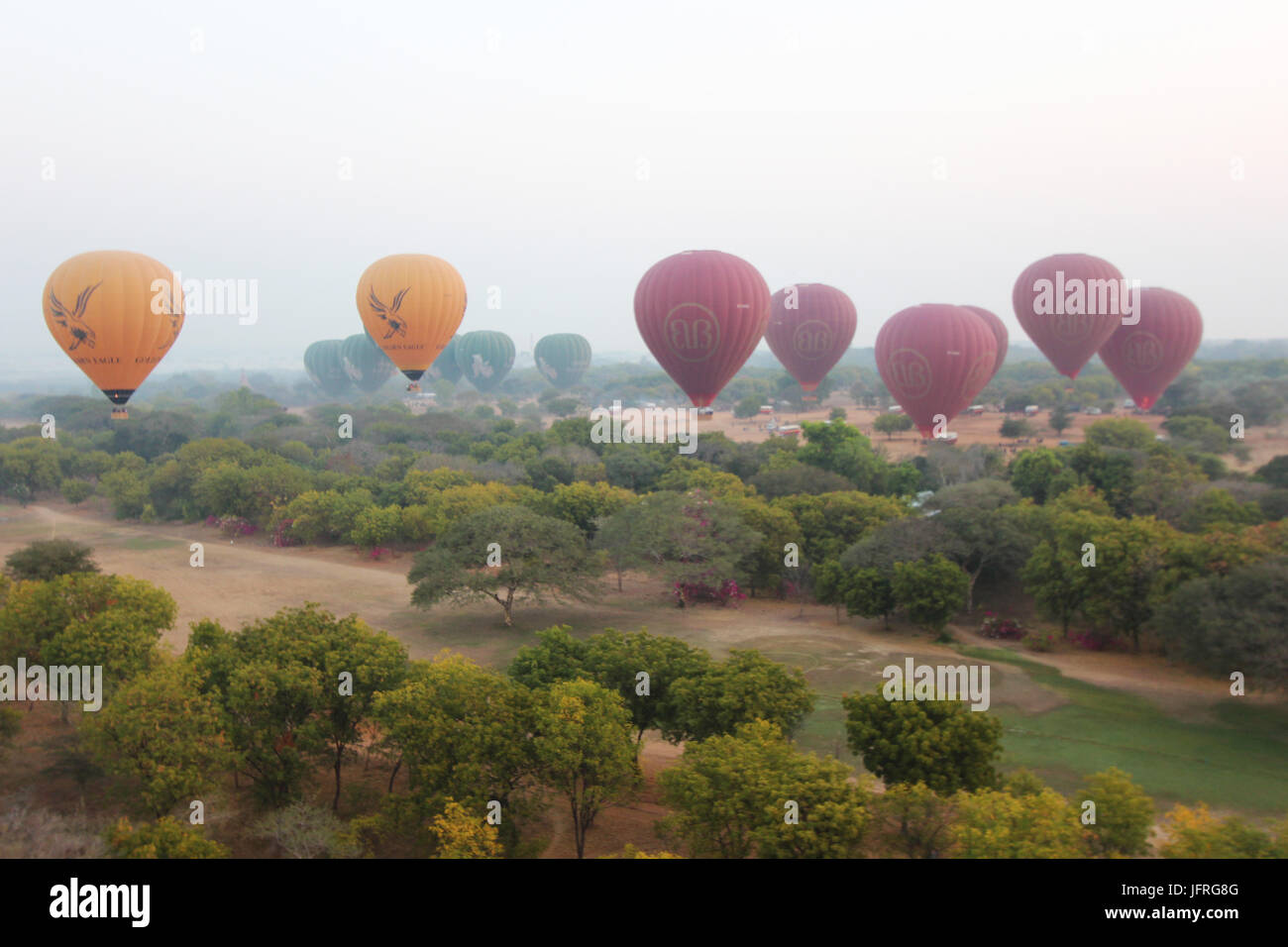 Balloon flight in Bagan, Myanmar Stock Photo - Alamy