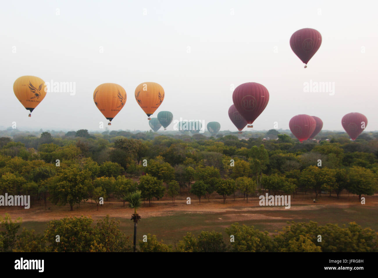 Balloon flight in Bagan, Myanmar Stock Photo - Alamy