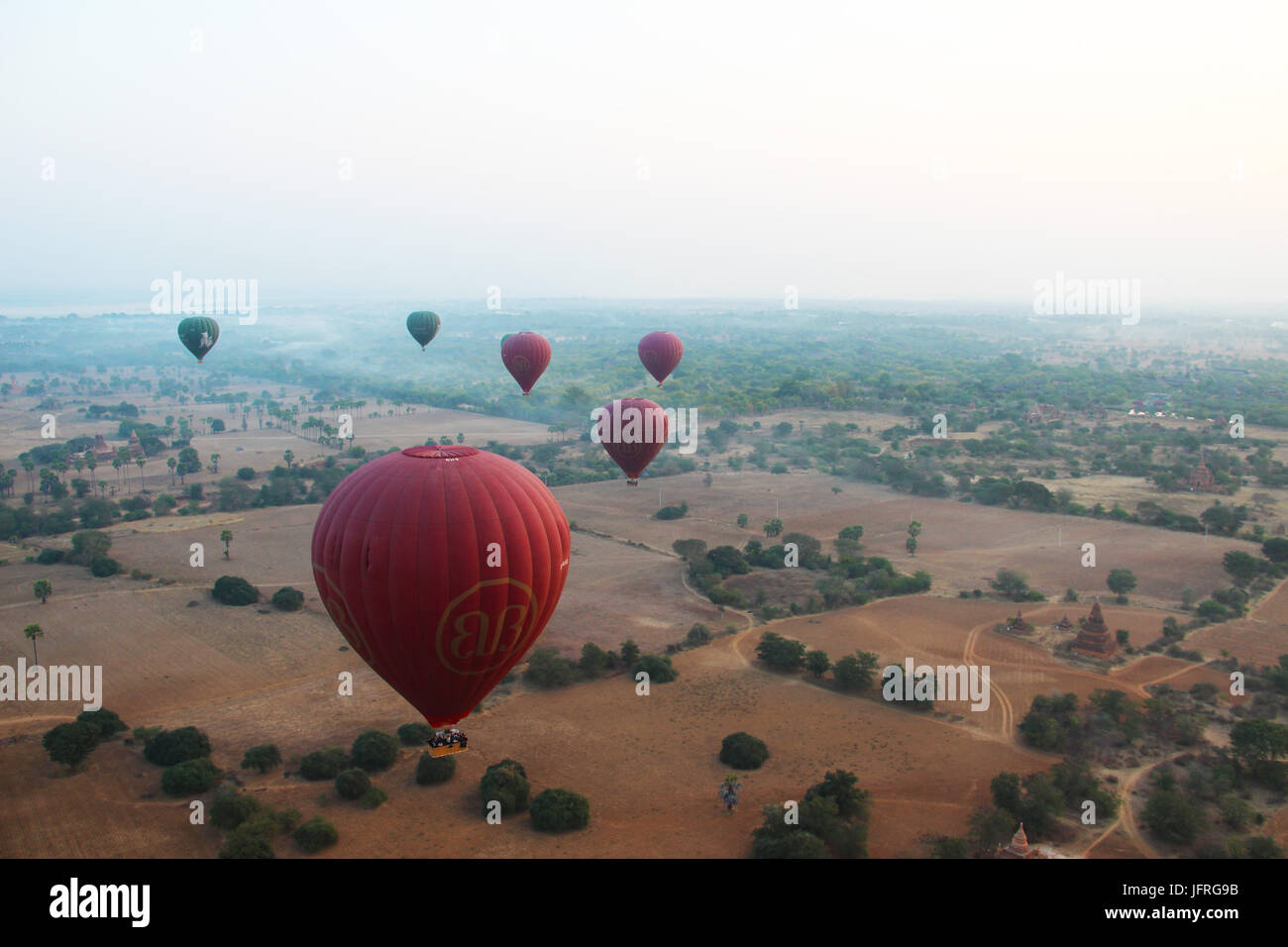 Balloon flight in Bagan, Myanmar Stock Photo - Alamy