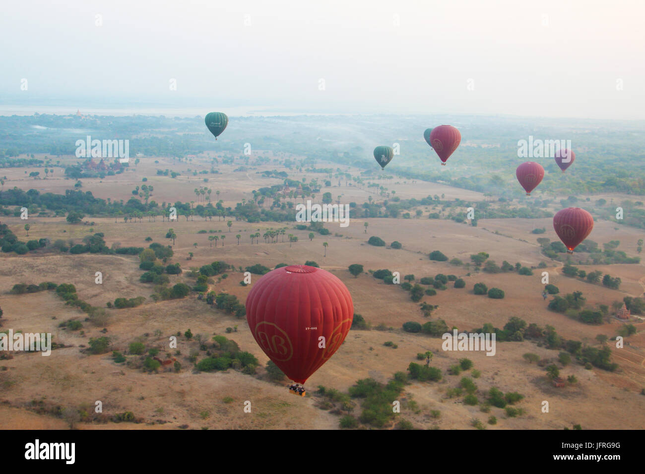 Balloon flight in Bagan, Myanmar Stock Photo - Alamy