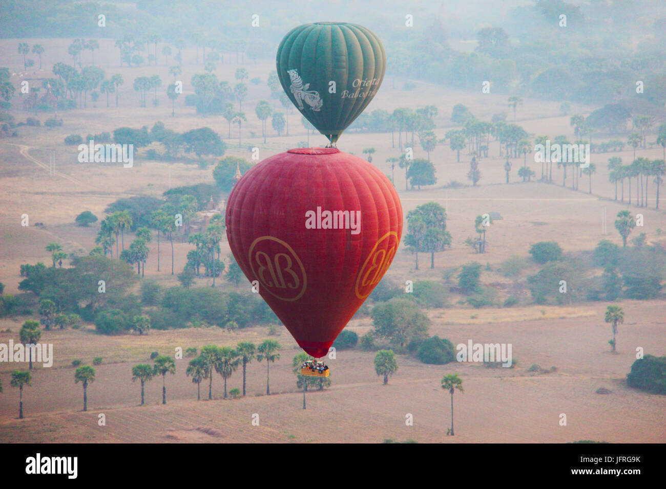 Balloon flight in Bagan, Myanmar Stock Photo - Alamy