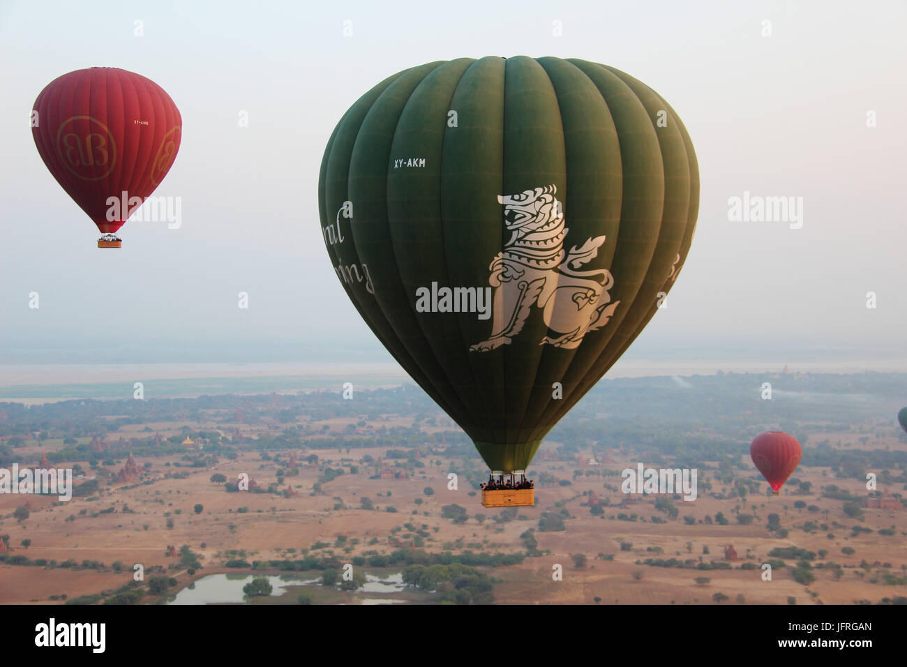 Balloon flight in Bagan, Myanmar Stock Photo - Alamy