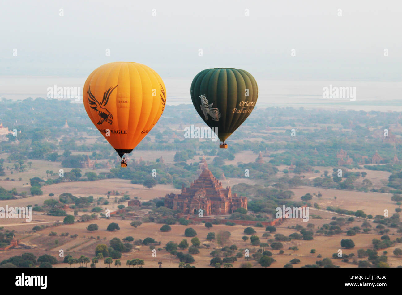 Balloon flight in Bagan, Myanmar Stock Photo - Alamy