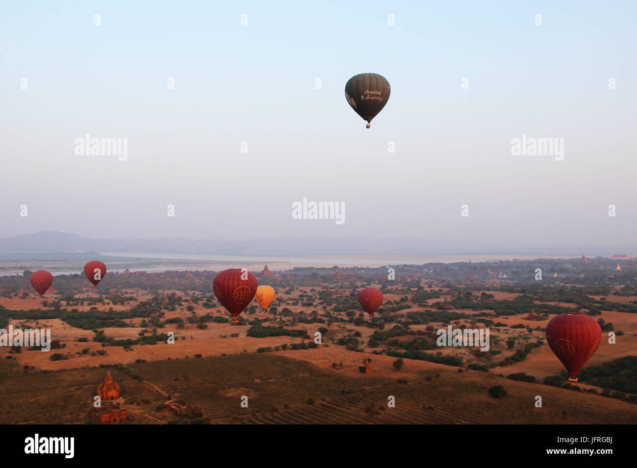 Balloon flight in Bagan, Myanmar Stock Photo - Alamy