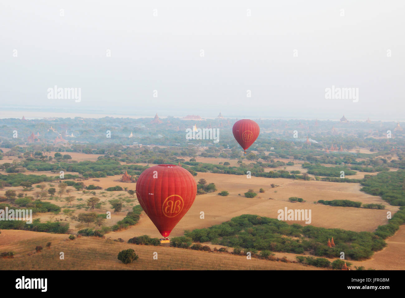 Balloon flight in Bagan, Myanmar Stock Photo - Alamy