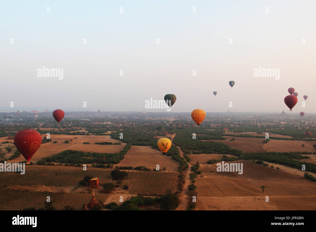 Balloon flight in Bagan, Myanmar Stock Photo - Alamy