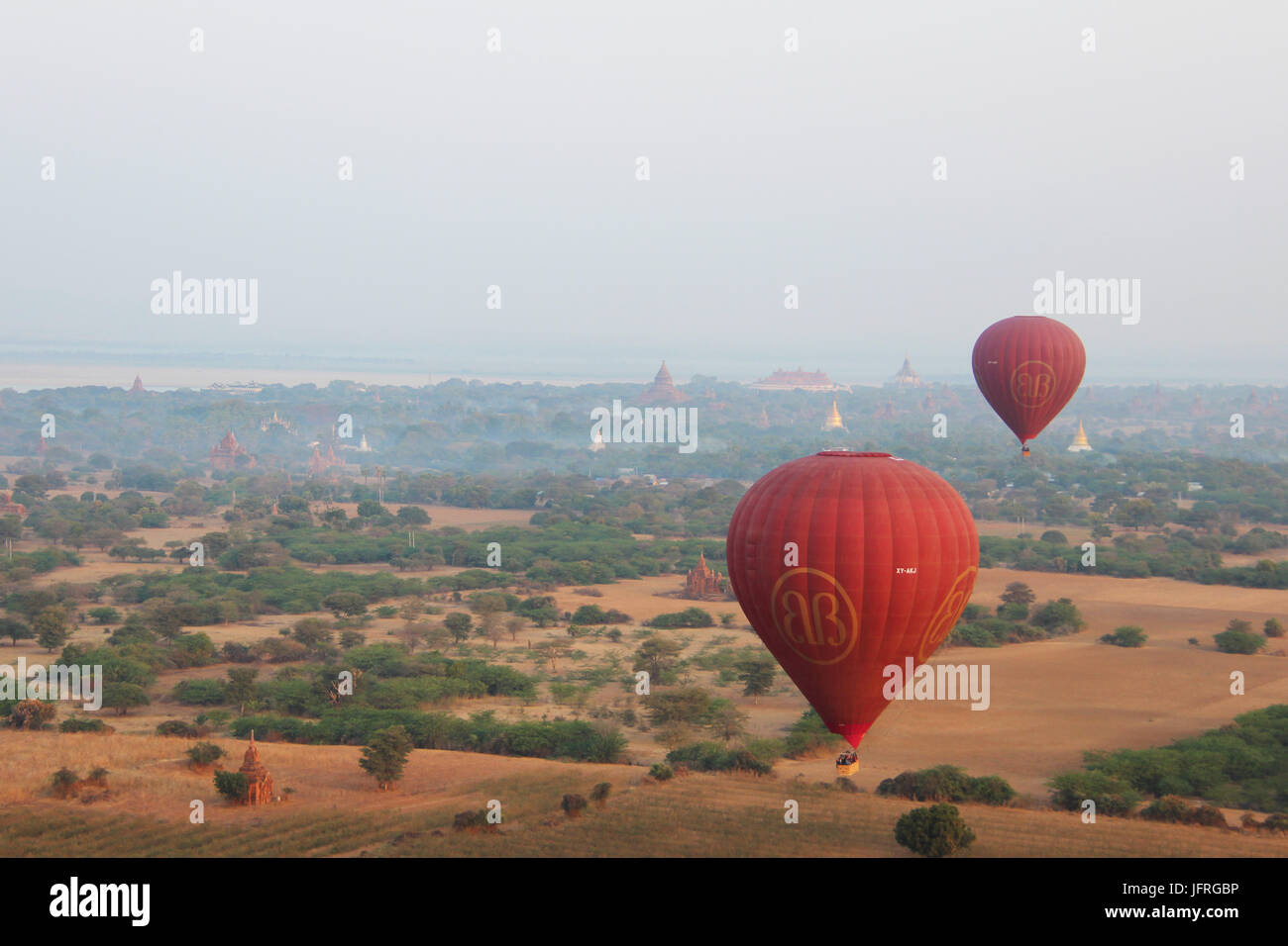 Balloon flight in Bagan, Myanmar Stock Photo - Alamy