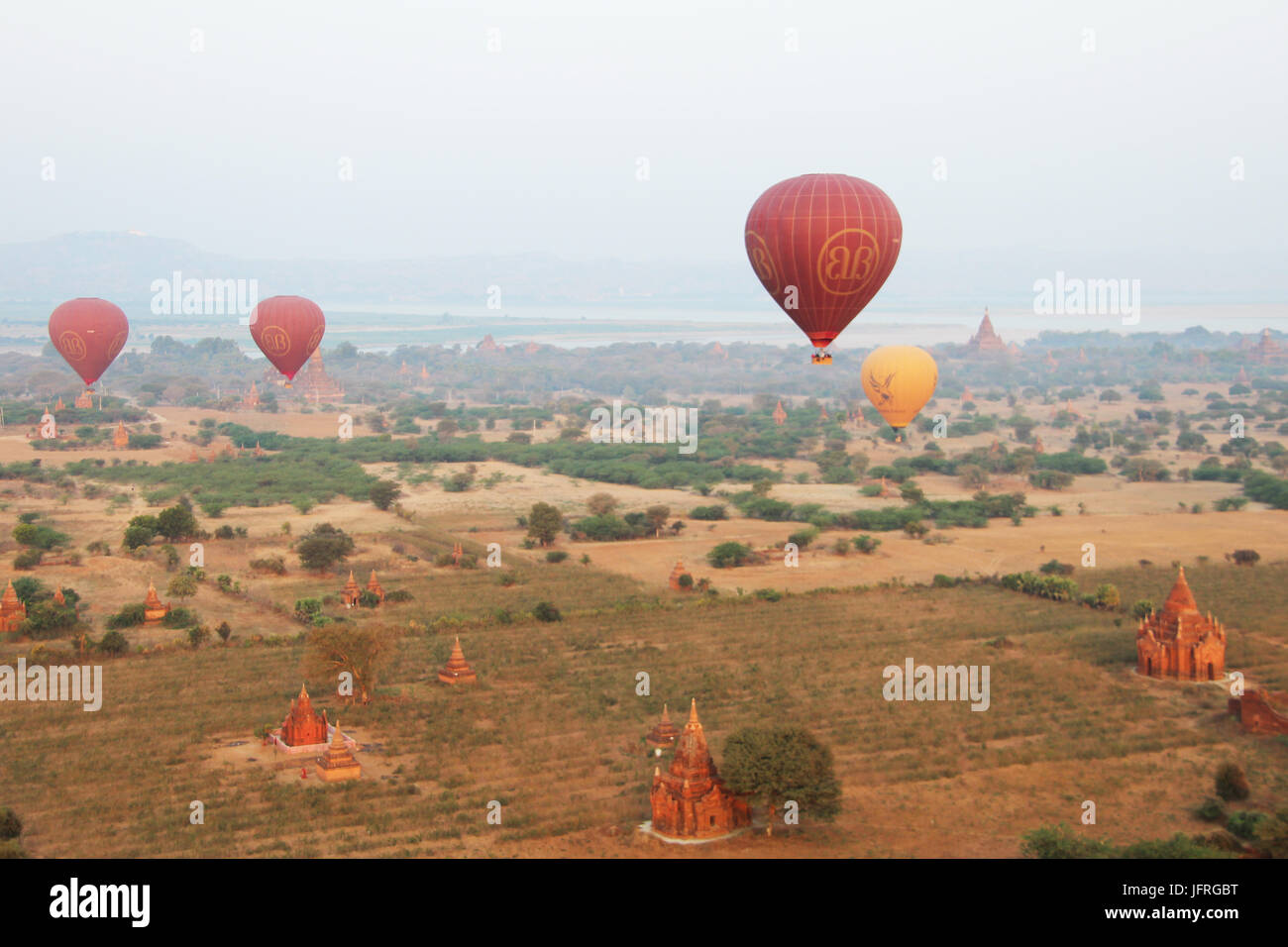 Balloon flight in Bagan, Myanmar Stock Photo - Alamy
