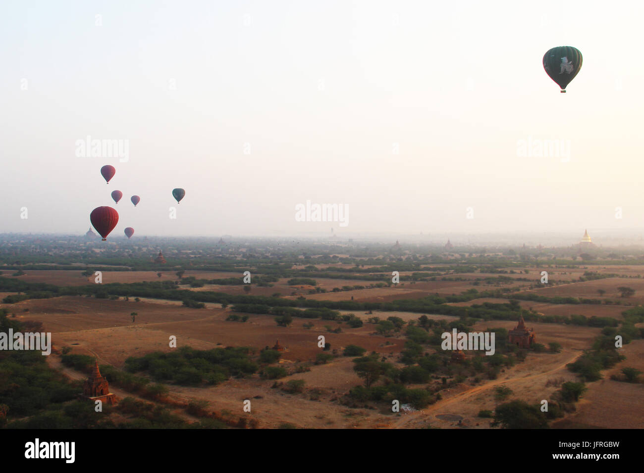 Balloon flight in Bagan, Myanmar Stock Photo - Alamy