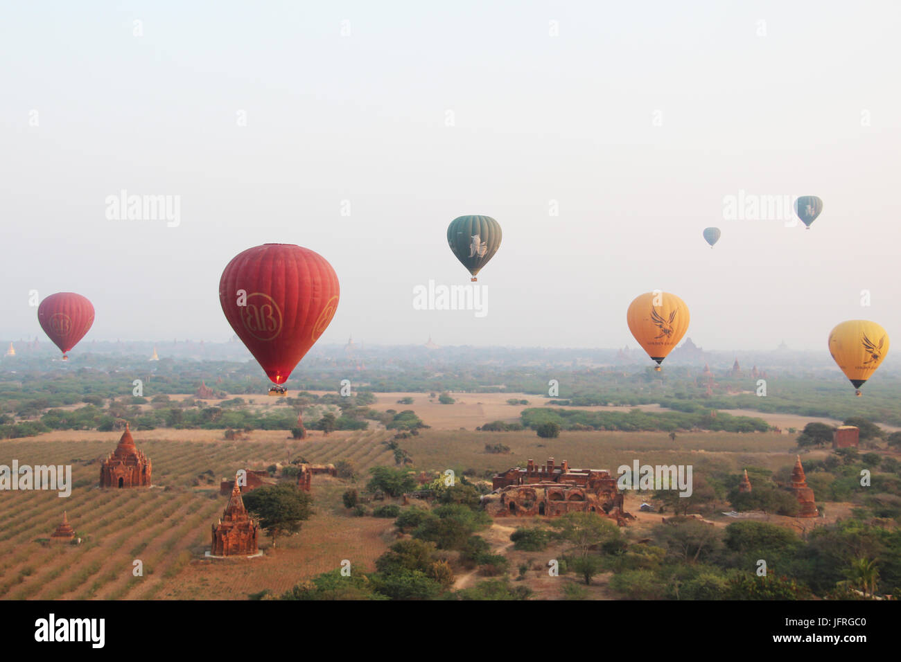 Balloon flight in Bagan, Myanmar Stock Photo - Alamy