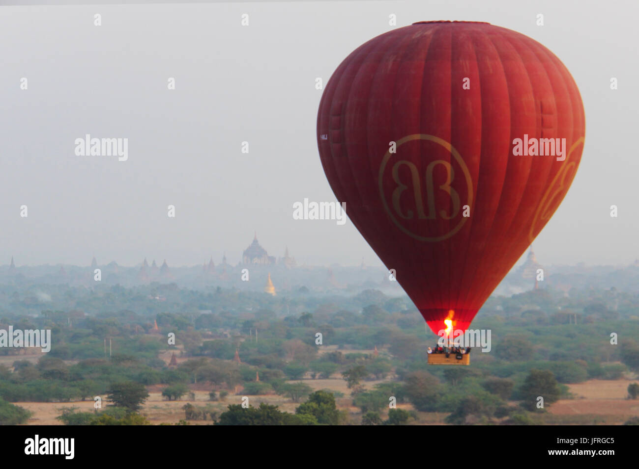 Balloon flight in Bagan, Myanmar Stock Photo - Alamy