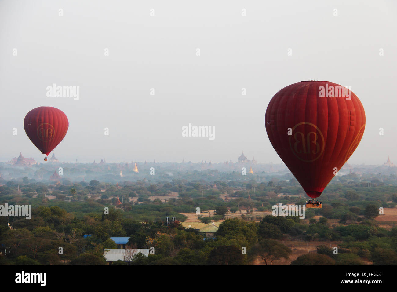Balloon flight in Bagan, Myanmar Stock Photo - Alamy
