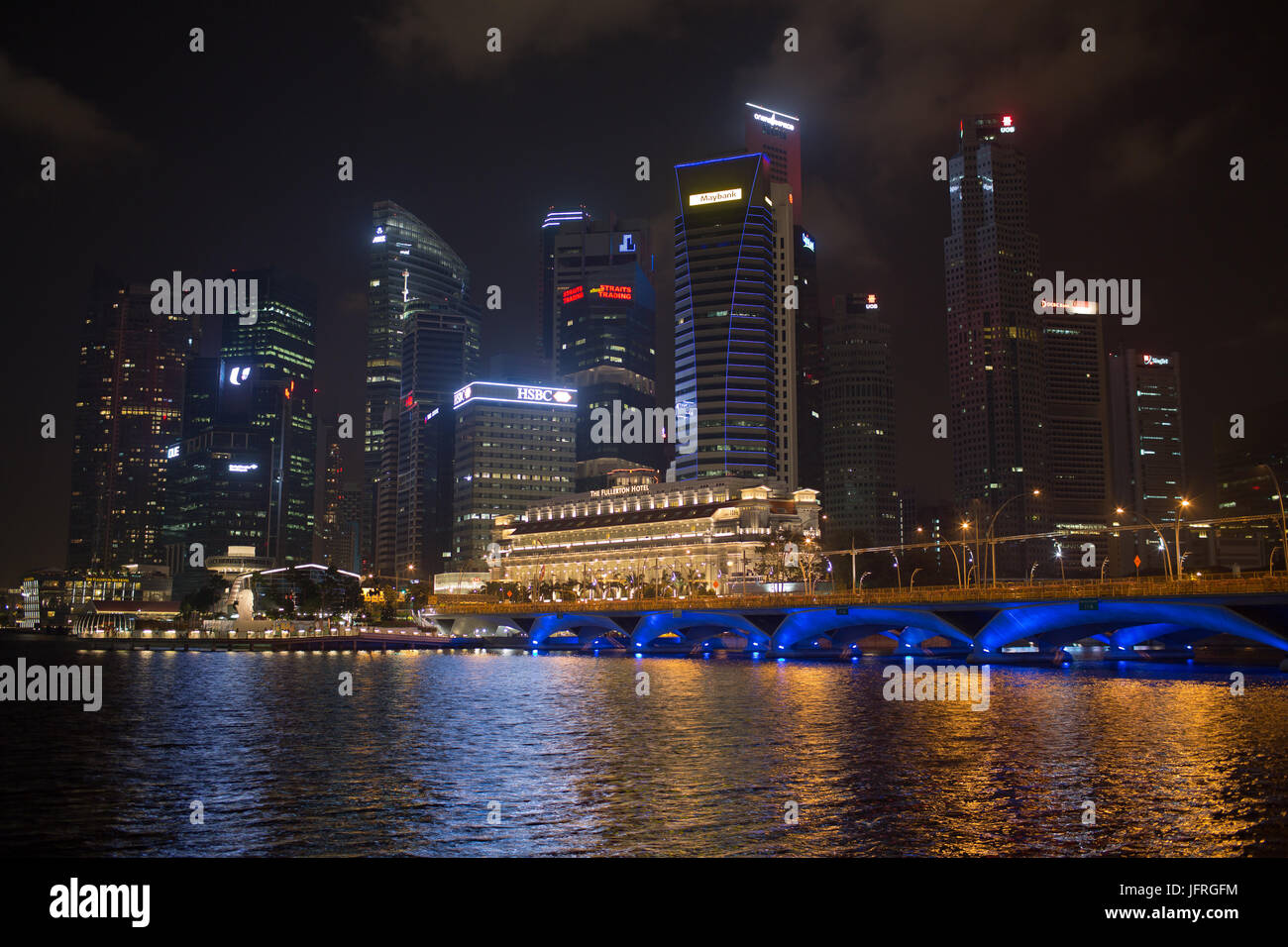 Singapore at night Stock Photo - Alamy
