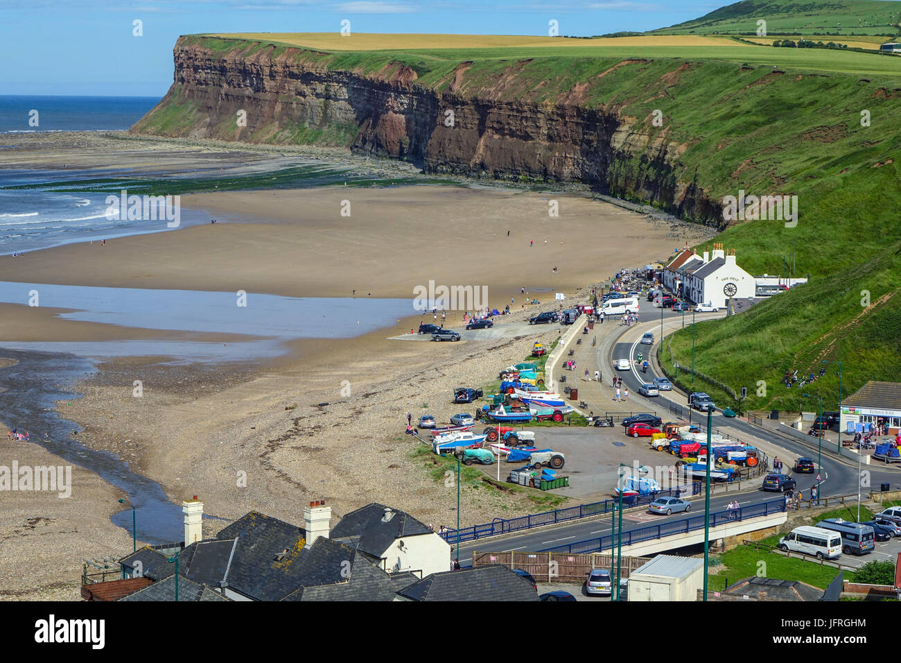 Ship Inn, beach and cliffs seen from Huncliffe, Saltburn-by-the-Sea ...
