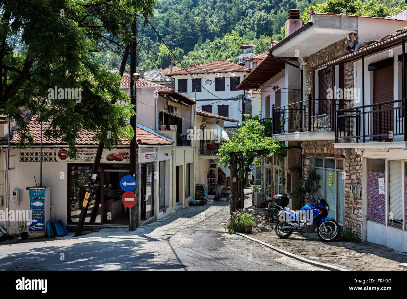 Potamia Village, Thassos Greece Stock Photo - Alamy
