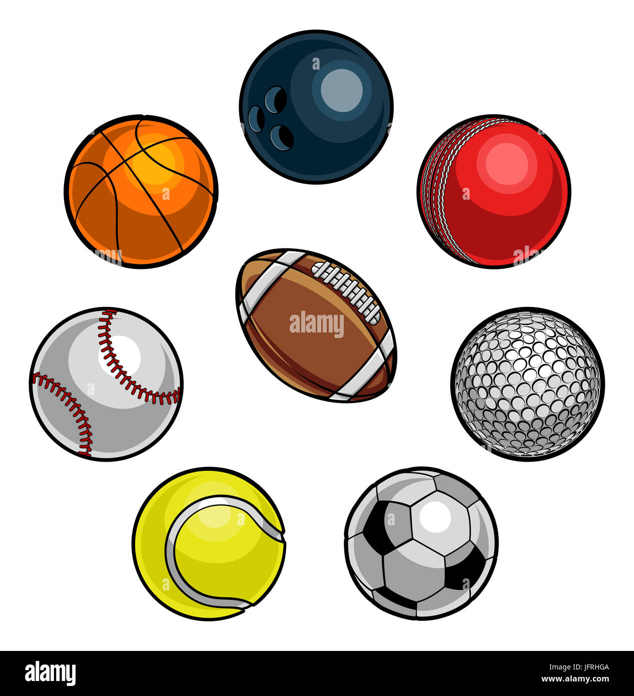 Ball icons set cartoon hi-res stock photography and images - Alamy