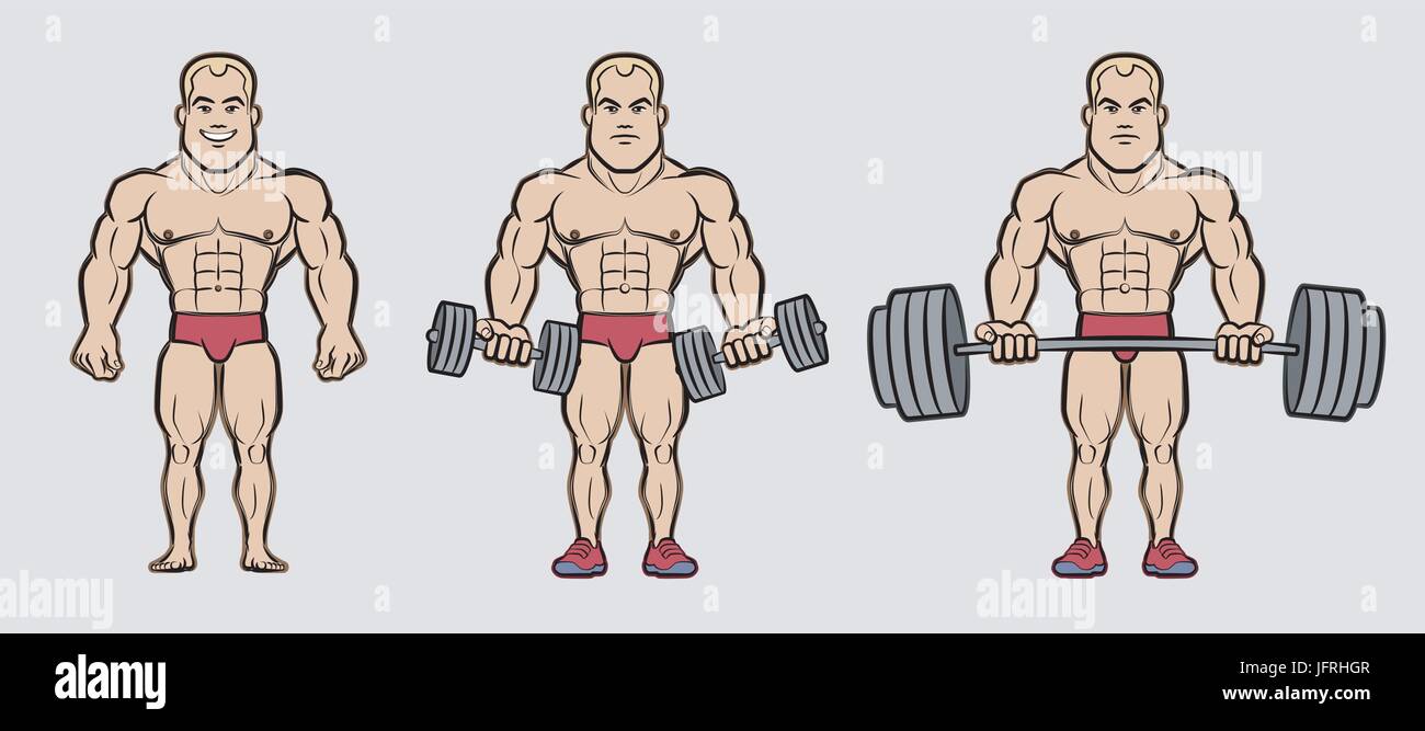 Young man strongman exercise Stock Vector Images - Alamy