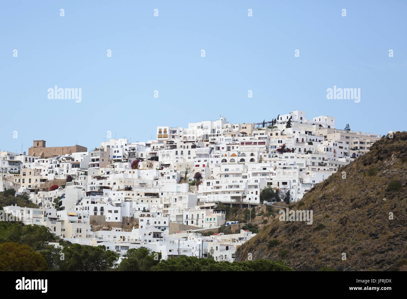 Mojacar, Old town, view from distance, Almeria province, Andalusia ...