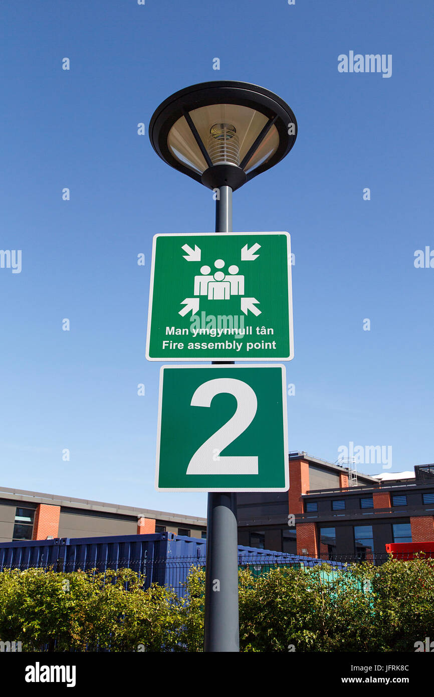 Fire Assembly Point Sign Stock Photo - Alamy