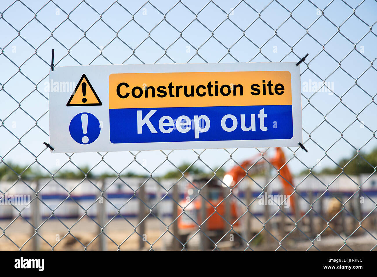 Construction Site Warning Sign Stock Photo - Alamy