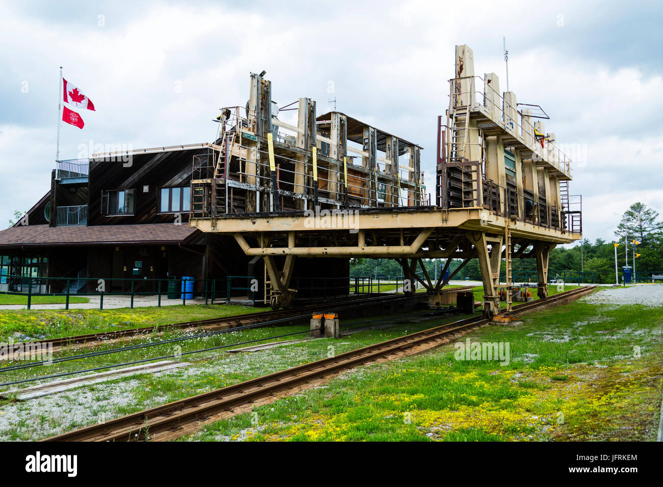 Big Chute Marine Railway lock 44 the Trent Severn Waterway in Ontario ...