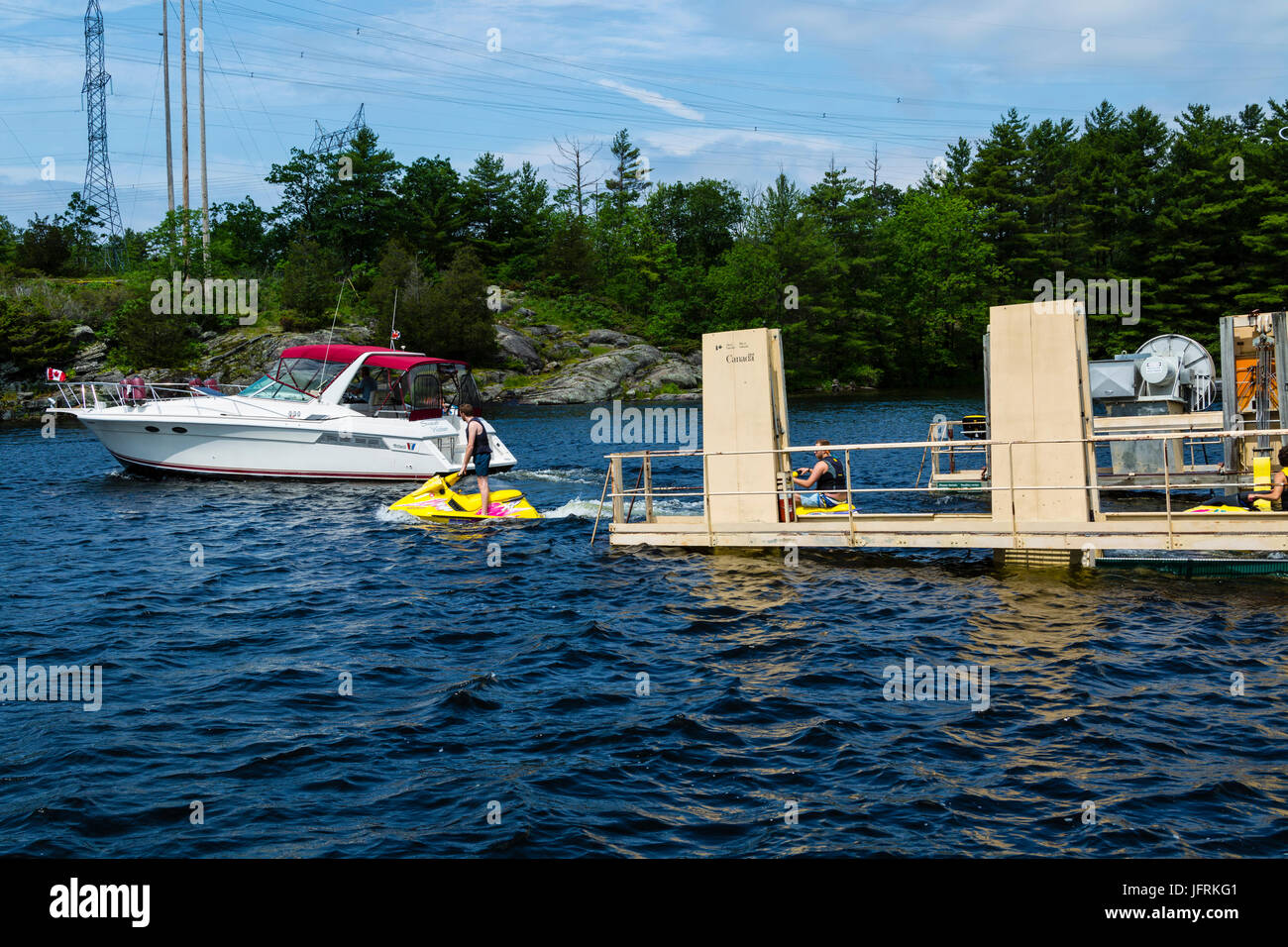 Big Chute Marine Railway lock 44 the Trent-Severn Waterway in Ontario ...