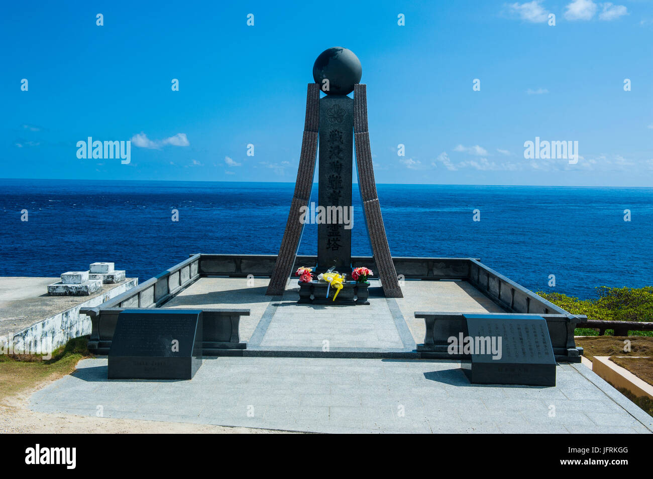 Worldwar II memorial at the Banzai Cliffs in Saipan, Northern Marianas ...