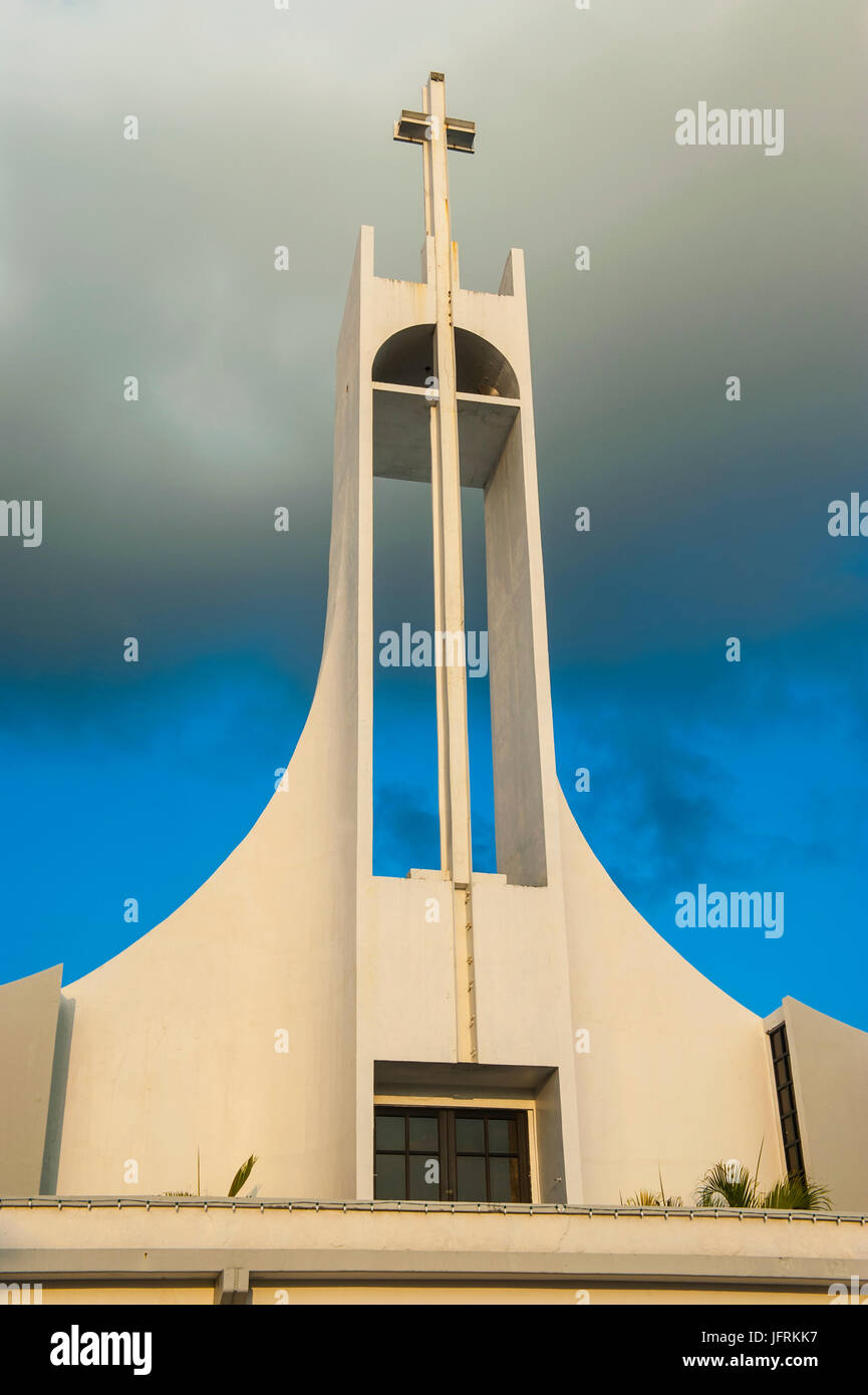 Church at sunset in Saipan, Northern Marianas, Central Pacific Stock ...