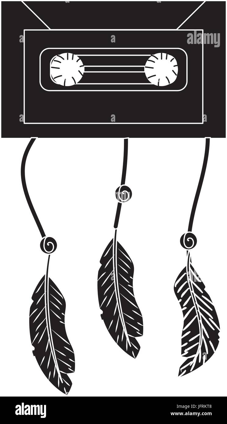 contour technology cassete with feathers design Stock Vector Image ...