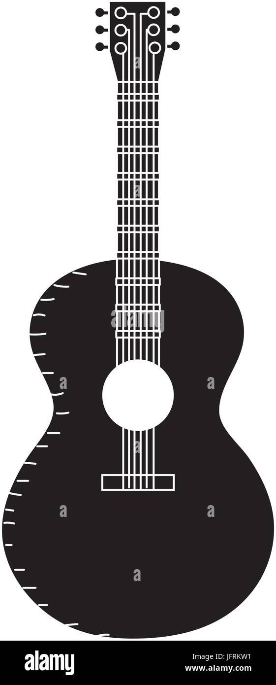 contour guitar musical instrument to play music Stock Vector Image ...