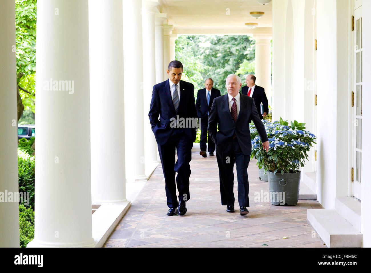 President Barack Obama and Secretary of Defense Robert Gates walk from ...