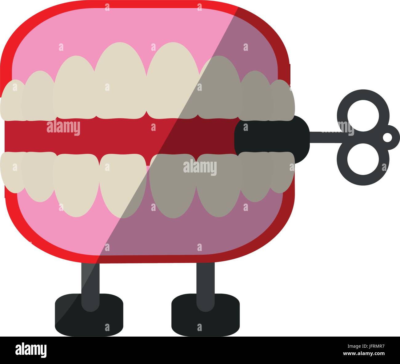 wind up chattering teeth funny toy icon image vector illustration ...