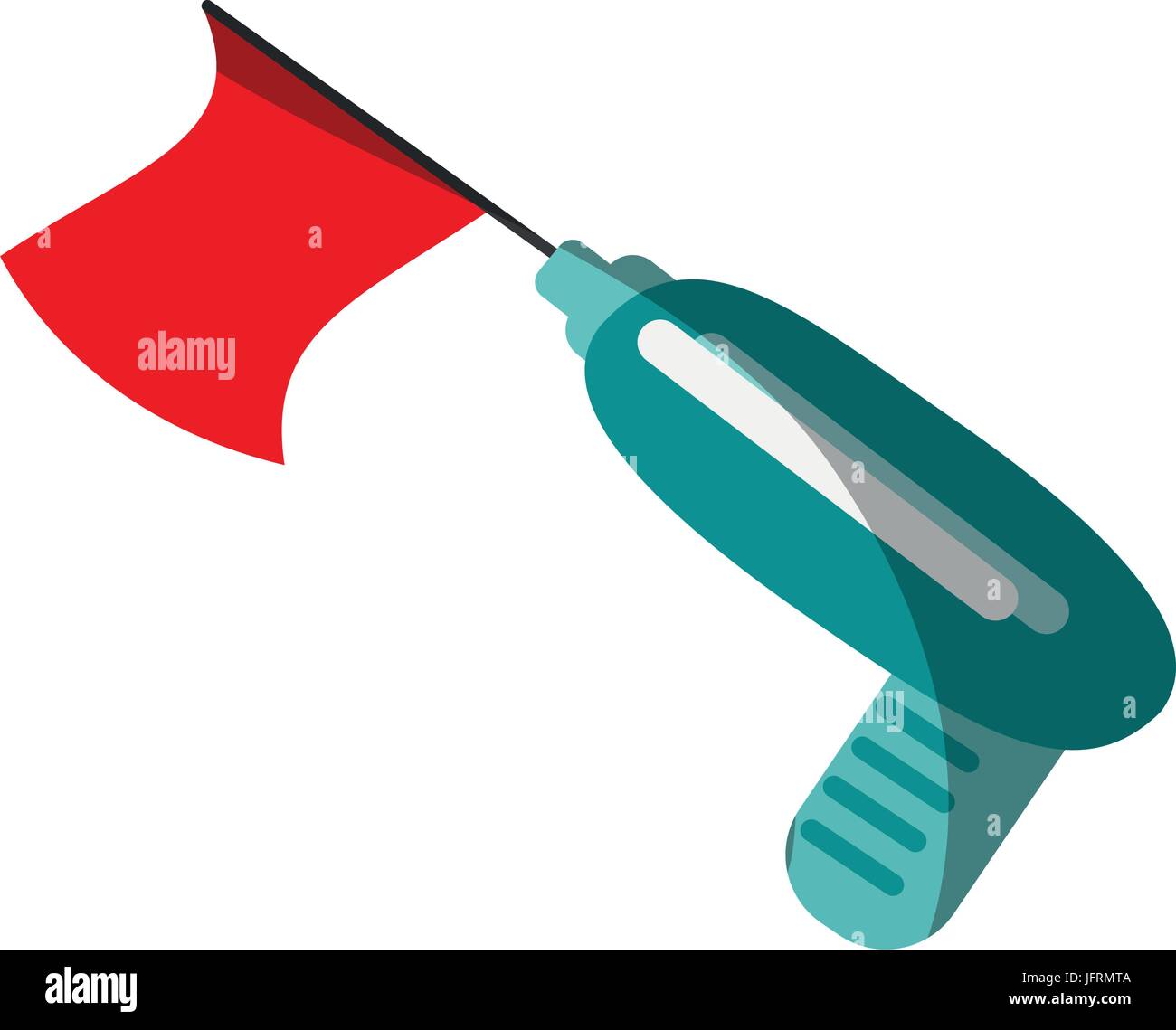 prank gun with flag funny toy icon image vector illustration design ...