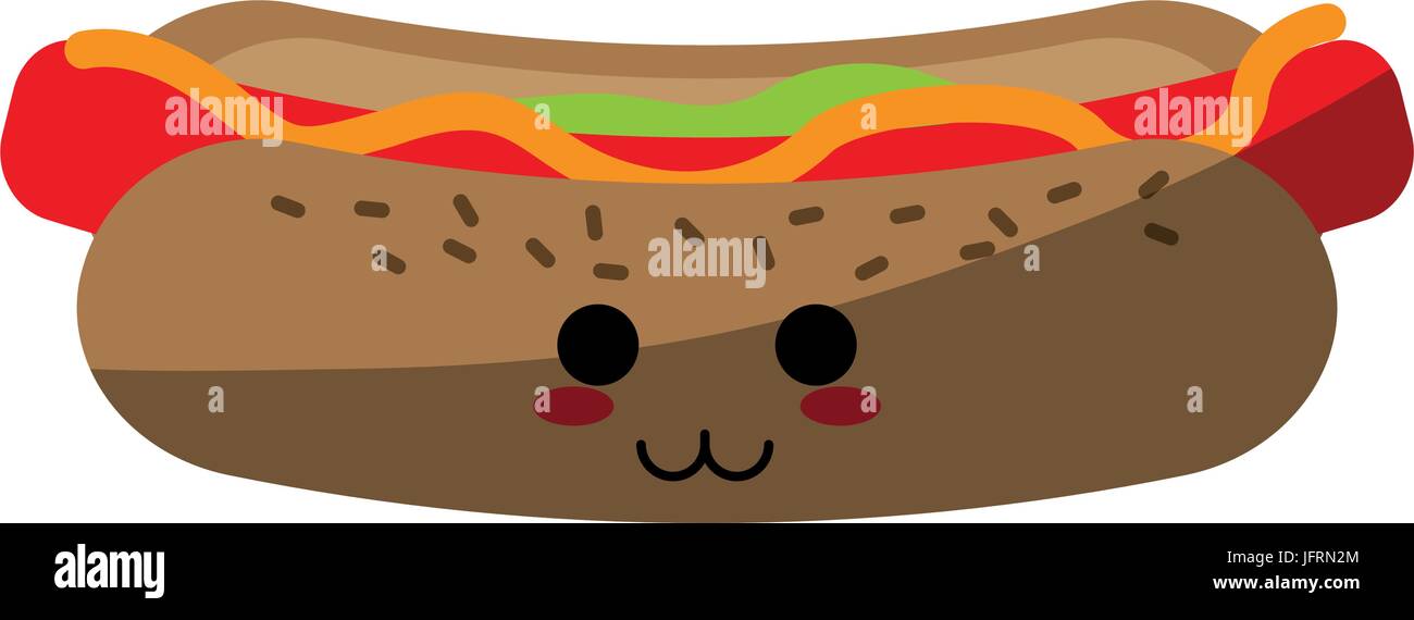 hot dog kawaii fast food icon image vector illustration design Stock ...