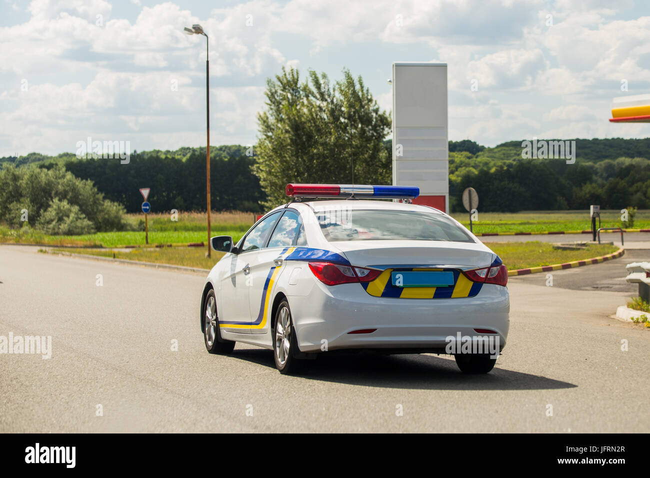 Traffic police car during patroling a road Stock Photo - Alamy