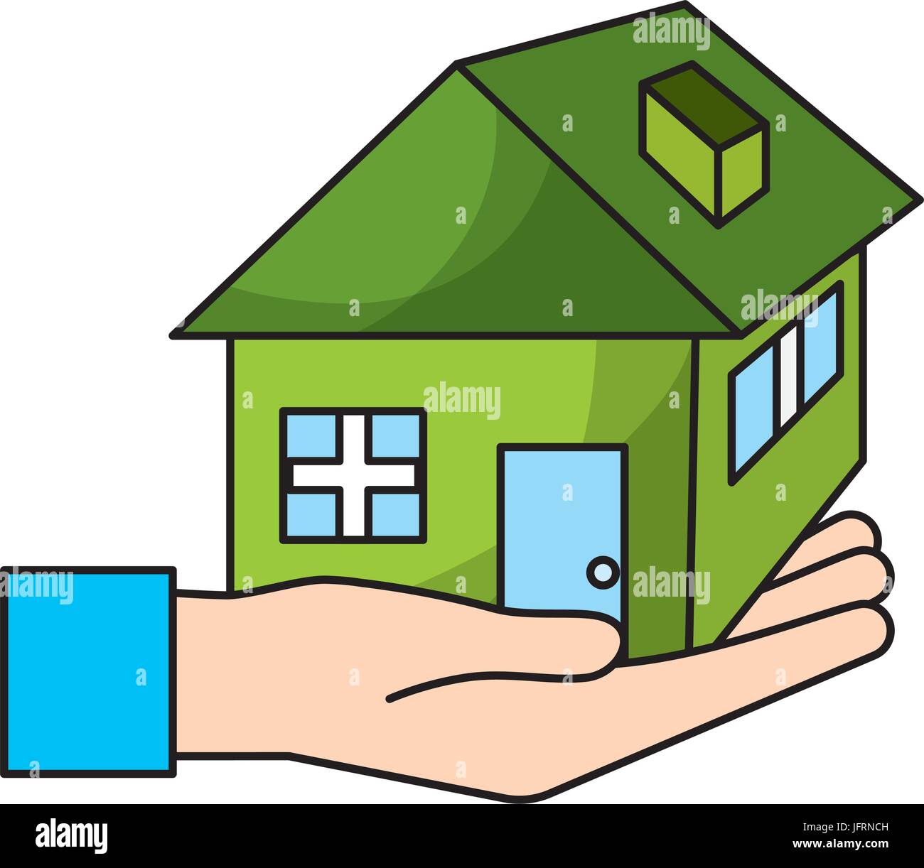 hand with house architecture design icon Stock Vector Image & Art - Alamy
