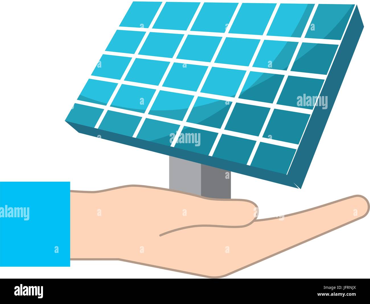 hand with solar energy element to reuse energy Stock Vector Image & Art ...